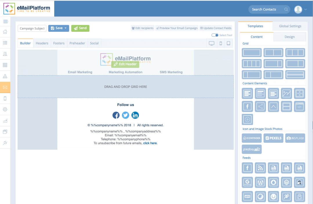 Make Your Own Header and Footer in MarketingPlatform