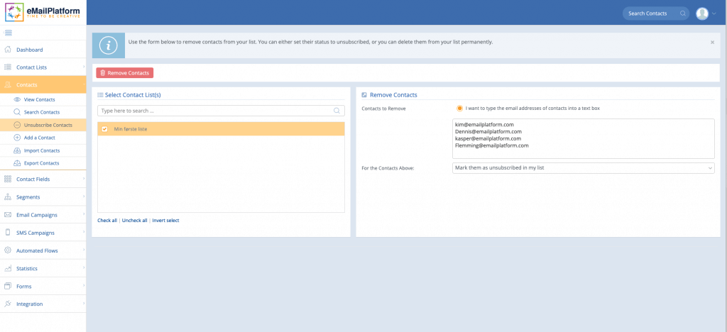Unsubscribe Multiple Profiles at Once in MarketingPlatform